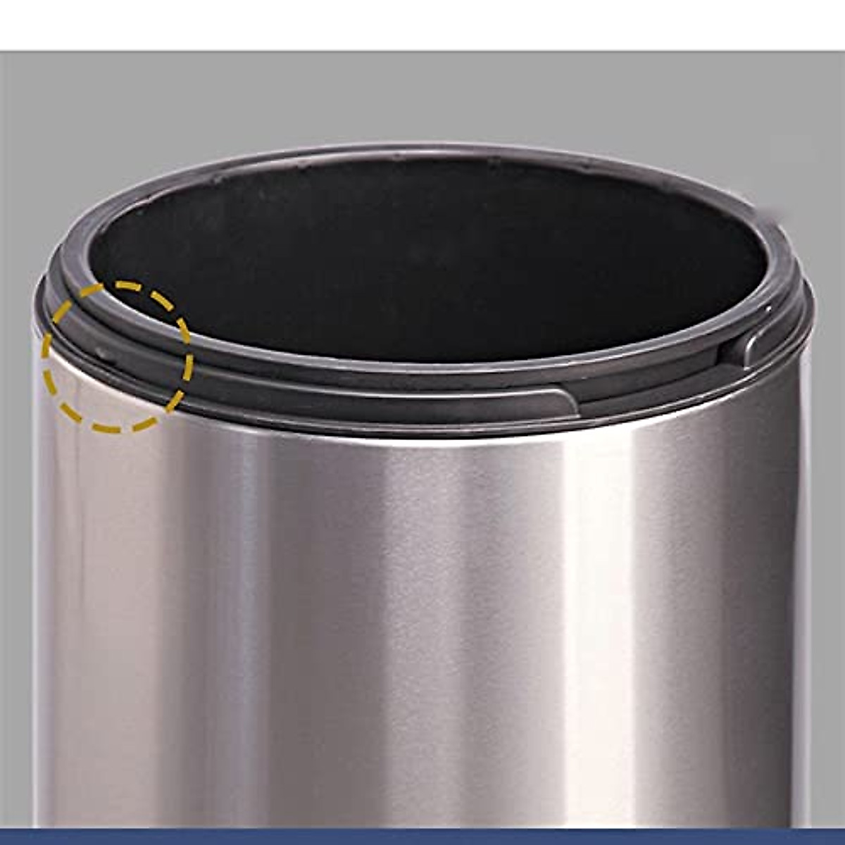 UNNIQ Trash can, Trash Can Household Toilet Stainless Steel Gold, Black, Silver 76.5 * 38cm Indoor and Outdoor Washbasin Peel Direct Cast Tube (Color : Gold)