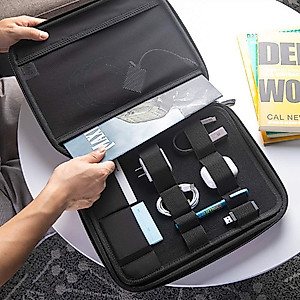 tomtoc Portfolio Case for 13 Inch iPad Pro M4 2024 & iPad Air M2, 12.9-in iPad Pro M2/M1, Protective Sleeve with Accessories Pocket, Carrying Storage Bag for iPad Pencil Pro/Adapter/Magic Keyboard