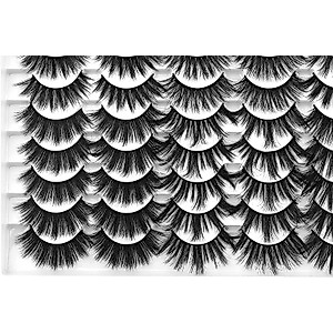 Mink Lashes Faux False Eyelashes Dramatic Natural Look 8 Styles Fake Eyelashes Pack 18-22MM Thick Crossed Fluffy Volume Reusable Eyelashes 3D Multi-layered Cat Eye&Round Shape by Boahankuke