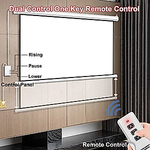 60 Inch Electric Projector Screen with Remote Control, 4:3 16:9 4K HD Motorized Projection Screen, Wall/Ceiling Mount, 160° Portable Video Projection Screens, 2.8 Gain (Size : Aspect Ratio 4:3)