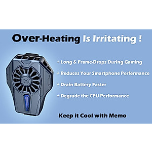 TYROCX Lattest PUBG Mobile Phone USB Cooling Fan Cooler Adjustable Portable Radiator Gaming Holder Heat-Sink for Phone for BGMI Gaming Pubg COD FreeFire With RGB Light(Black)