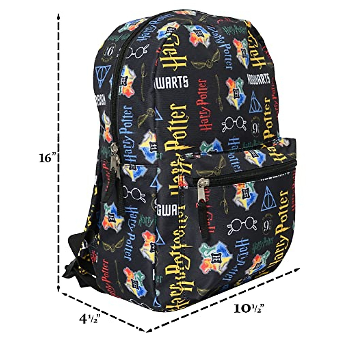 Harry Potter 16" Laptop Backpack Bag Hogwarts Crest All Over Print Cargo