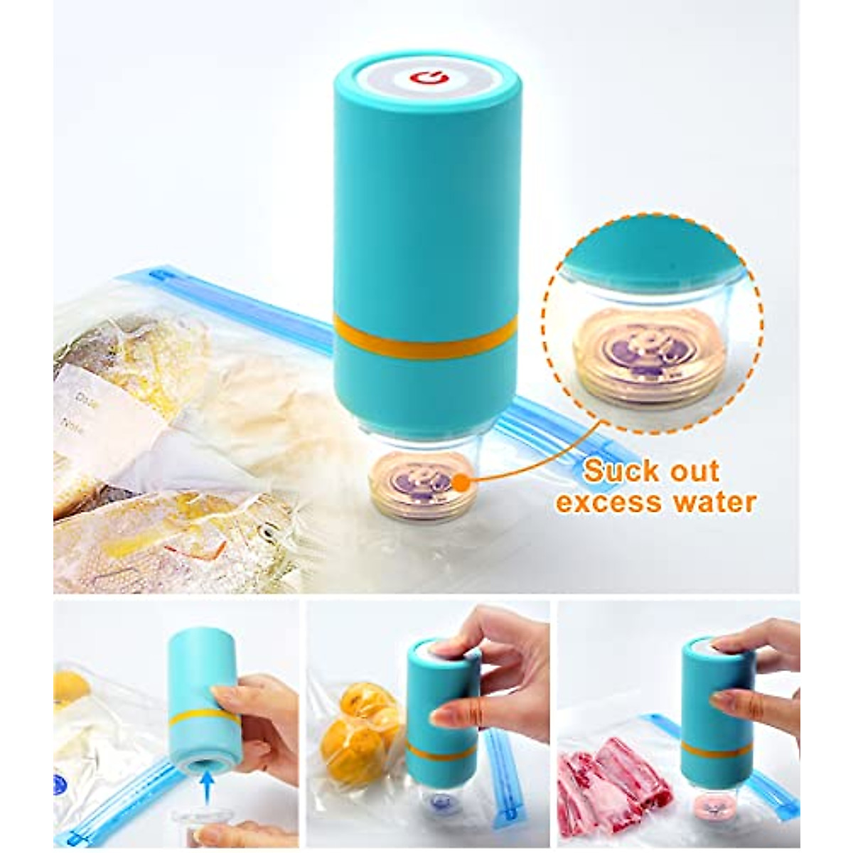 Mason Jar Vacuum Sealer, Electric Mason Jar Vacuum Sealer Kit, Vacuum Sealer for Regular and Wide Mouth Canning Jars, Includes Electric Vacuum Pump and Reusable Vacuum Food Storage Bags