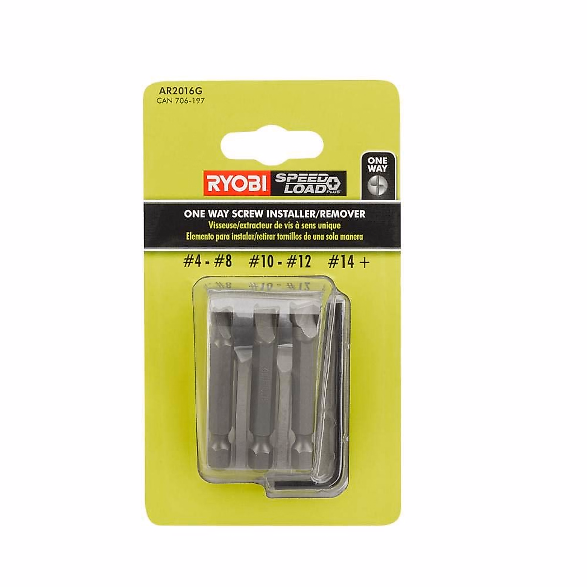 One-Way Screw Remover/Installer Set with Sleeve (3-Piece)