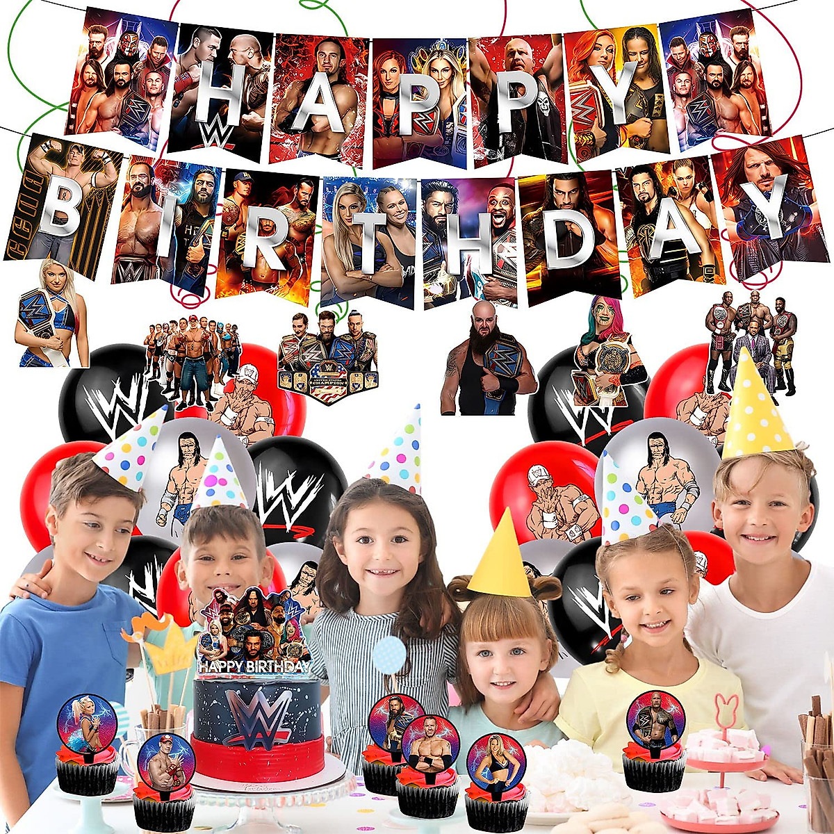 Wrestling Birthday Party Decoration, Wrestling Boxing Match Party Supplies
