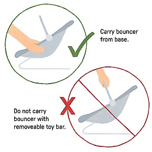 Ingenuity InLighten Baby Bouncer Infant Seat with Light Up -Toy Bar, Vibrations, Tummy Time Pillow & Sounds, 0-6 Months Up to 20 lbs (Twinkle Tails Bunny)