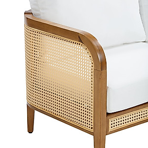 Nathan James Twila Bohemian Outdoor Loveseat, Rattan Patio Sofa with Solid Wood Frame, Light Acacia