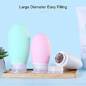 4 Pack 100 ml Portable Travel Bottles, Leak Proof Refillable Squeezable 3.4 fl. oz Silicone Tubes Travel Size Toiletries Containers, Carry On Travel Accessories for Shampoo Liquids by JinZeFa