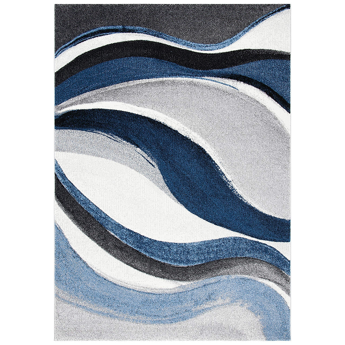 SAFAVIEH Hollywood Collection Accent Rug - 4' x 6', Grey & Blue, Mid-Century Modern Design, Non-Shedding & Easy Care, Ideal for High Traffic Areas in Entryway, Living Room, Bedroom (HLW766F)