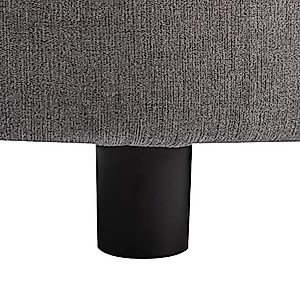 Polibi Chenille Upholstered Sofa Couch with 2 Pillows, Modern L-Shape 5-Seat Sofa for Living Room, Hotel, Office Reception, Grey