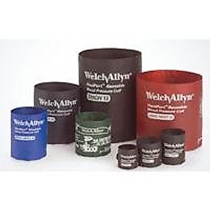 Welch Allyn REUSE-12-1TP FlexiPort Reusable Blood Pressure Cuffs with One-Tube Tri-Purpose Connectors, Large Adult, Size 12