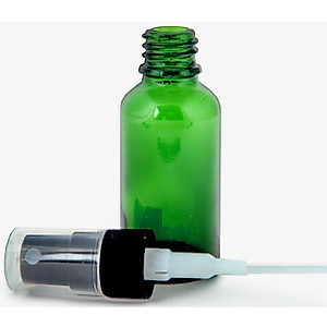 Vivaplex, 12, Green, 1 oz Glass Bottles, with Black Fine Mist Sprayers