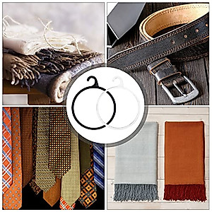 Levemolo 40pcs Hooks Necktie Neckties Belts Multifunctional Shawl Belt Rings Saver Circle Multipurpose Pashminas Storage for Clo Scarf Plastic Holder Hanging and Legging Tie Ring Scarves