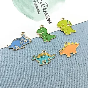 YYMSEN 25 Pcs Bracelet Earring Cartoon Dinosaur Charms Pendant Dinosaur Charms for DIY Bracelet Earring Necklace Keychain Jewelry Crafts Making