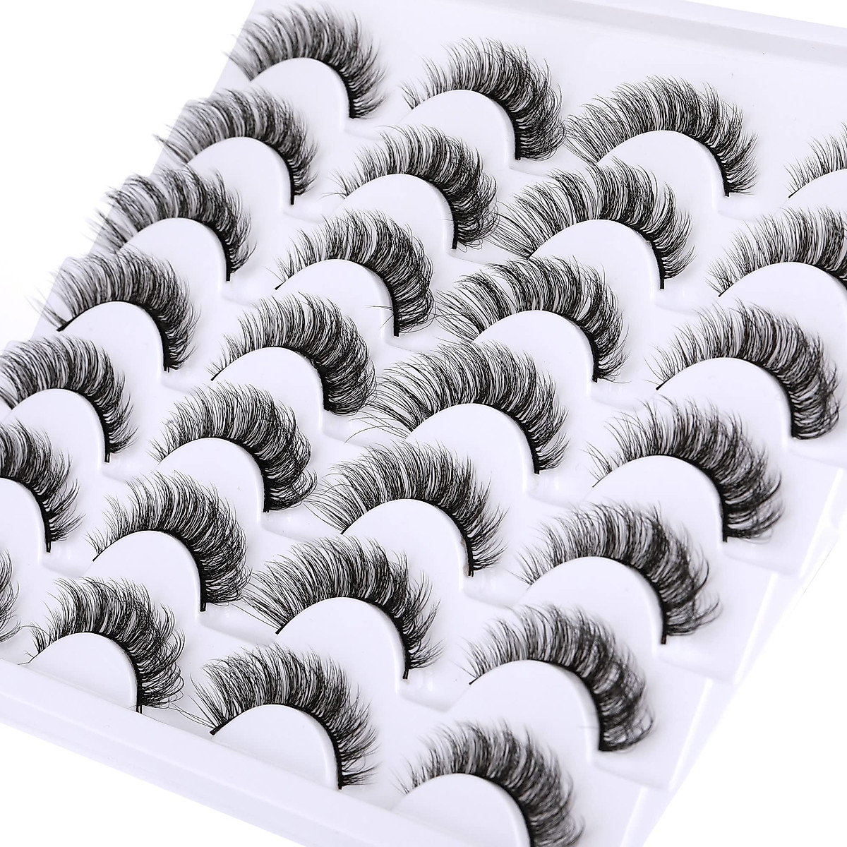 Newcally Cat Eye Lashes Natural Look False Eyelashes Short Wispy 3D Fluffy Fake Eye Lashes Pack 14 Pairs