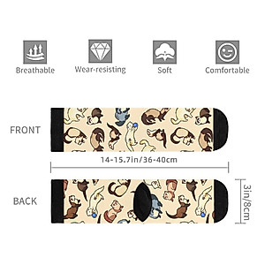 Adorable Ferret Unisex Casual Sports Socks Knee High Athletic Long Tube Stockings