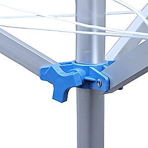 YIYIBYUS Outdoor Umbrella Drying Rack, Steel Frame & Adjustable Height, 4-arm Umbrella Clothesline for Bedding, Collapsible Retracting Clothes Line for Backyard