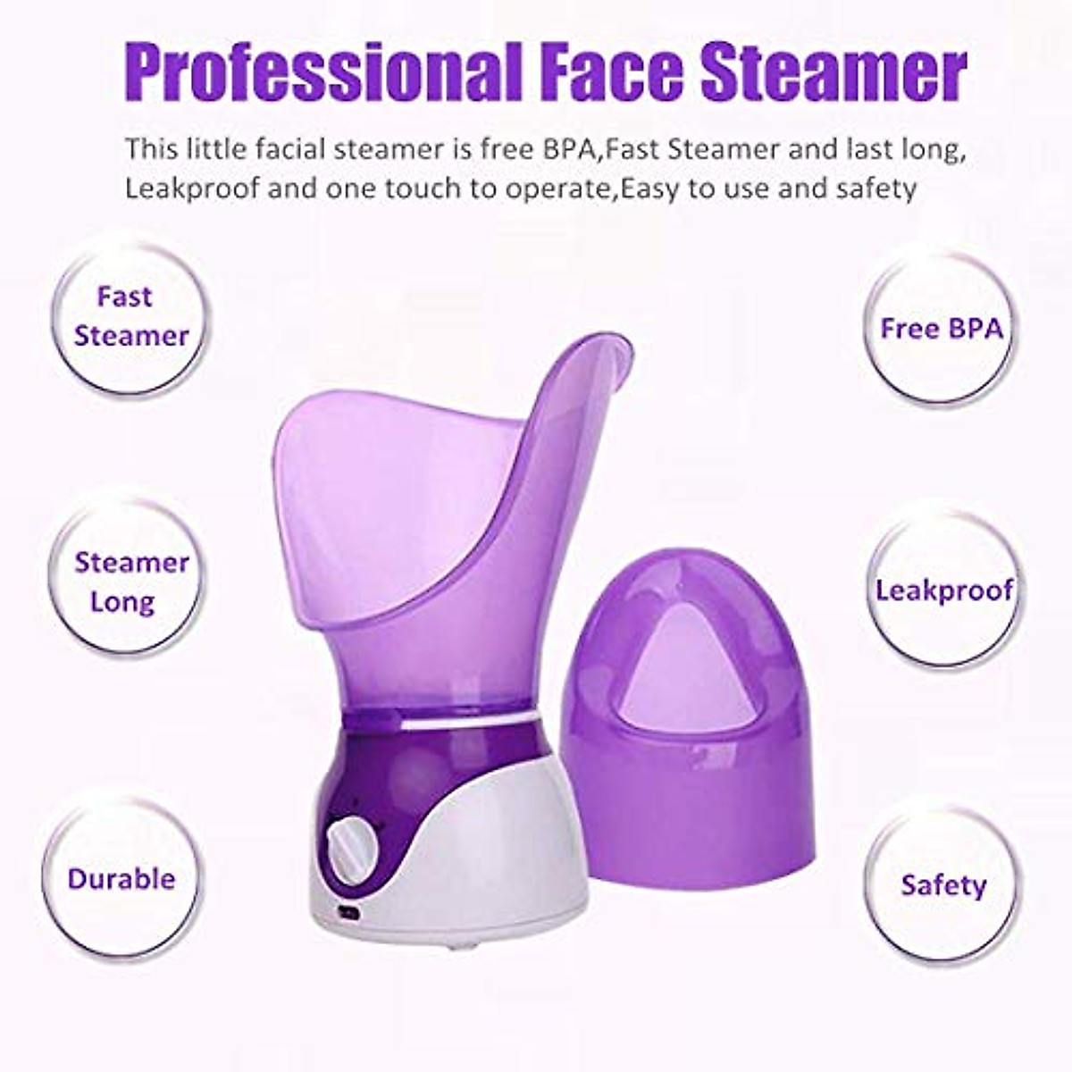 Facial Steamer,Nano Ionic Face Steamer for Home Facial,Face Sauna Spa Sinuses Moisturizing Cleansing Pores for for Women Moisturizing Home SPA