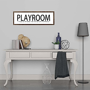 WeiaMaoYi Playroom Sign, Personalized Playroom Sign, Playroom Decor, Farmhouse Nursery Sign, Nursery Sign, Nursery Decor, Wood, 30x55cm(12 inch x22 inch)