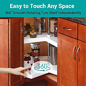 UBACKS 24 Inch Lazy Susan Kitchen Cabinet Organizer, Kidney Shape Lazy Susan Turnable