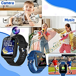Kids Smart Watch Boys 5-7 8-10 3-5 10-12, Kids Watch with 24 Games, Kids Pedometer Watch with Camera Player Calculator Alarm Calendar Recorder Stopwatch Timer, Cool Kids Toy for Boys