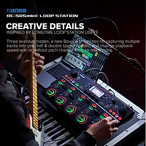 BOSS RC-505MKII Loop Station – The Industry Standard Tabletop Looper, Updated and Enhanced. Class-leading sound quality. Five simultaneous stereo phrase tracks. Input FX and Track FX sections.