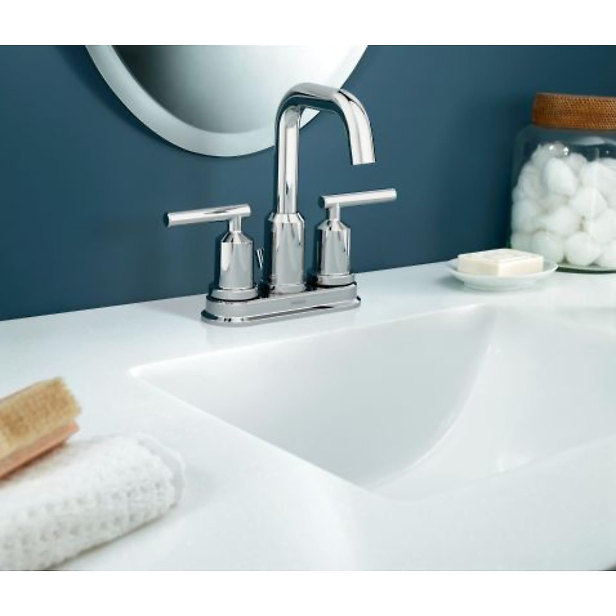 Moen WS84228SRN Gibson Two-Handle High Arc Bathroom Faucet, Spot Resist Brushed Nickel