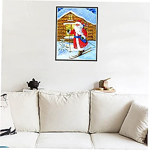 Rhinestone Beads Ornaments Drill Art Adults S Winter for Crafts Kits Claus Santa Rhinestone Painting Full Diamond Cross Beads D DIY Home Decor Pattern Wall Gem Christmas Crystal Gnomes