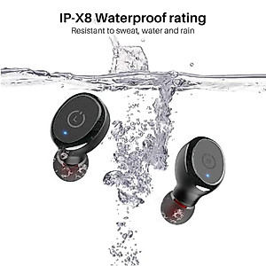 TOZO T10 Bluetooth 5.3 Wireless Earbuds with Wireless Charging Case IPX8 Waterproof Stereo Headphones in Ear Built in Mic Headset Premium Sound with Deep Bass for Sport Black (Renewed)