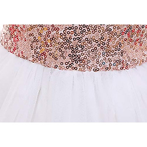 LZH Flower Girl Dress Baby Toddlers Sequin Dress Tutu Kids Party Dress Bridesmaid Wedding Gown