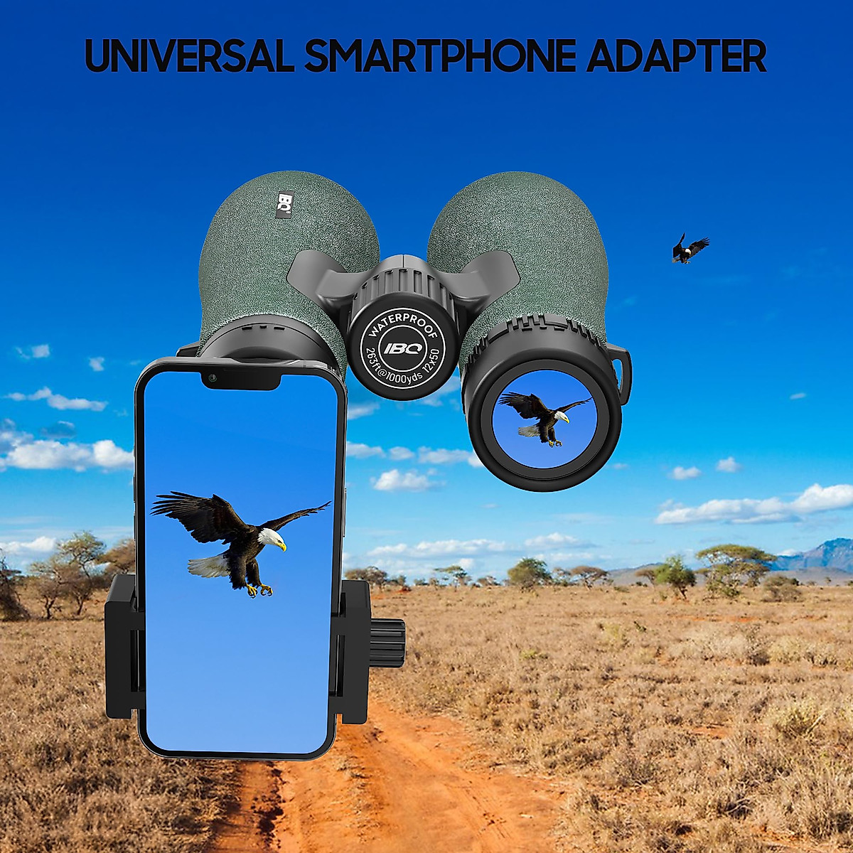 12x50 UHD Binoculars for Adults High Powered with Upgraded Phone Adapter - Large View, Lightweight, IPX7 Waterproof - Binoculars for Hunting Bird Watching Travel Cruise
