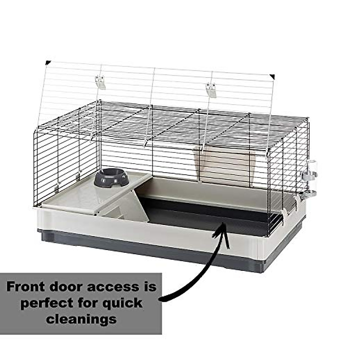 Ferplast Krolik Green Rabbit Cage Deluxe | Rabbit Cage Includes All Accessories & Measures 39.4L x 23.6W x 19.7H & Includes All Accessories | 1-Year Manufacturer's Warranty
