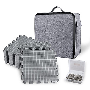 Yrangee Blocking Mats for Knitting,Extra Thick Blocking Boards with Grids for Needlepoint or Crochet,9 Pack Knitting Mats with 150 T-Pins and Storage Bag
