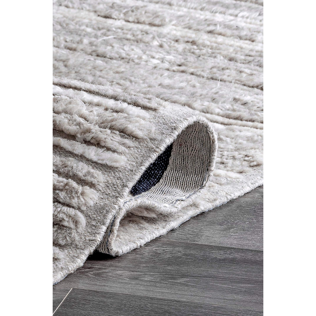 nuLOOM Jolene Shaggy Striated Area Rug, 8x10, Grey