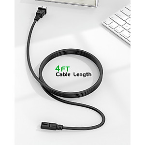 2 Prong TV Power Cord Cable Replacement for LG TCL Samsung Insignia Sony Sharp JVC Toshiba Hisense Roku LCD LED Smart HD TV