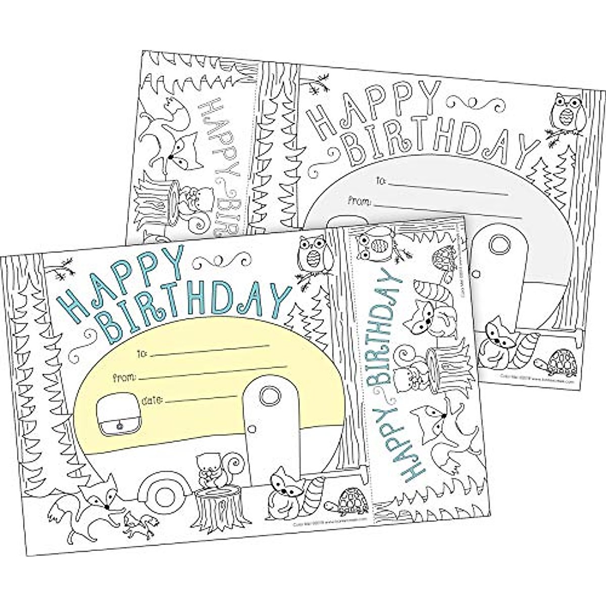 BARKER CREEK Recognition Awards and Bookmarks, Color Me Happy Birthday, 30 Double-Sided Awards and 30 Double-Sided Bookmarks, Awards are 6-3/8" x 5-1/2", Bookmarks are 2-1/8" x 5-1/2" (427)