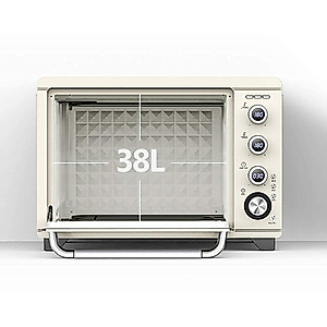 38L Computer-Type Mini Oven 8 Cooking Functions Adjustable Temperature 28-230 ℃ and 120-minute Timer Household Baking Multifunctional Hot Air Stove Light Rotary Fork Oven 1800W Commodity Cod