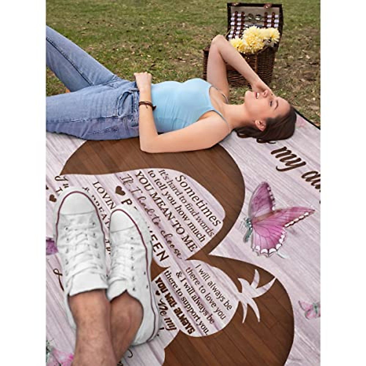 Love Letter to My Daughter from Mom Butterfly Warm Throw Blankets Super Soft Fluffy Comfortable Flannel Fleece Cozy Plush Blanket for Couch Bed Travel Gifts 80“x60 Large for Adults