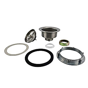 Plumb Pak K5435DSSS Kitchen Sink Strainer with Fixed Post Basket, 1 Pack, Stainless Steel