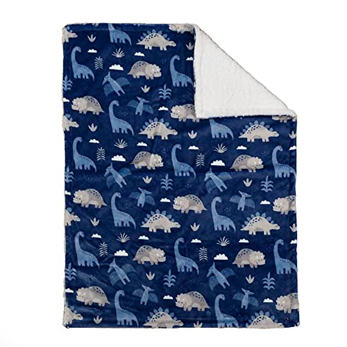 Life Comfort Ultimate Sherpa Baby Blanket, Dinosaur Premium Soft Plush and Warm Fluffy Fleece for Newborn, Infant, Toddler Perfect for Stroller, Crib, Travel, Nursery (30 x 40 inches)