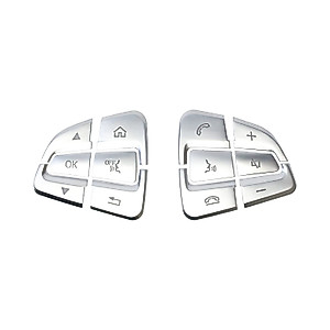 LIMBQS Steering Wheel Button Stickers for Mercedes Benz C200 E260L GLC300, Steering Wheel Buttons Light-transmitting Decorative Stickers for Mercedes Benz GLA CLA GLK Class