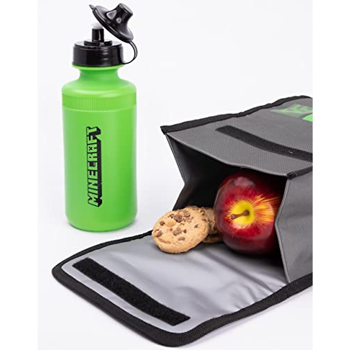 Minecraft Backpack Set Kids 4 Piece Villains Lunch Box Water Bottle Pencil Case Set