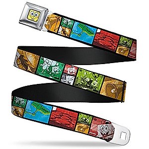 Buckle-Down Seatbelt Belt - Krusty Krab's Cam Scene Blocks - 1.0" Wide - 20-36 Inches in Length