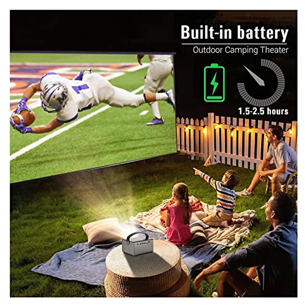 R17 Pro 3D TV 300inch Android WiFi Portable 1080P LED DLP Mini Projector Full HD for 4K Cinema Smartphone with Battery