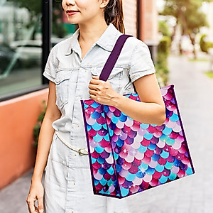 BLEWINDZ Large Gift Bags with Tissues – 3Pcs Mermaid Girls Kids Tote Reusable Gift Bags with Handles for Birthday Party Favors, Baby Showers, Shoppings (13" x 7" x 13.2")