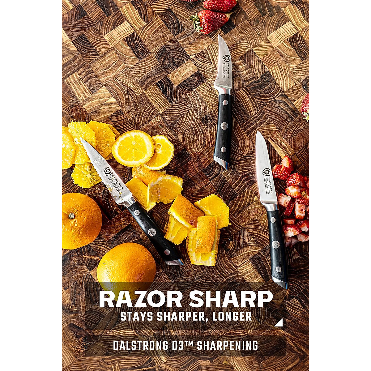 Dalstrong Paring Knife Set 3pc- Gladiator Series - Forged German High-Carbon Steel - G10 Handle - Sheaths Included - Kitchen Knife -Giftable Paring Knife Set - NSF Certified