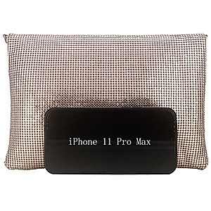 Venoline Large Metal Mesh Evening Clutch Bag Convertible Handbag Tassel Purse Rose Gold