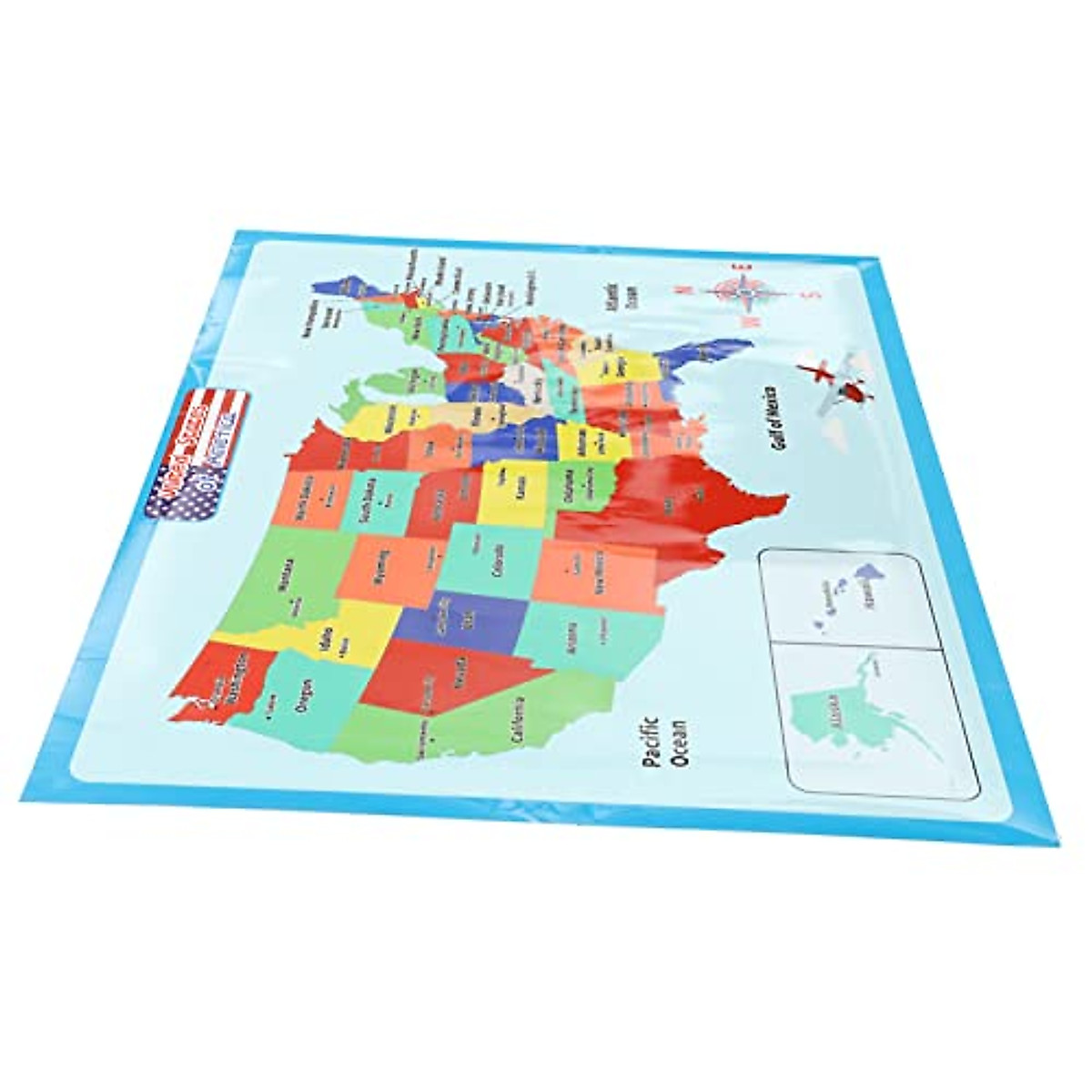 STOBOK Poster 4 Sheets United States map poster US map accessories supplies playroom decor accessory supply portable decorate Decorative paintings synthetic paper US Map