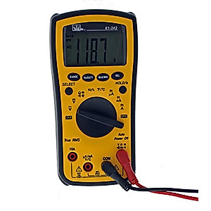 IDEAL INDUSTRIES INC. 61-342 Test-Pro Digital Multi-Meter with TRMS, Temp, Cap, Hz, Backlight, CATIII for 600v, Yellow