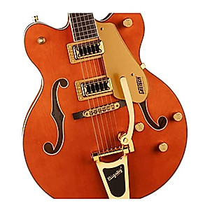 Gretsch G5422TG Electromatic Classic Hollow Body Double-Cut 6-String Electric Guitar with 12-Inch-Radius Laurel Fingerboard, Bigsby and Gold Hardware (Right-Handed, Orange Stain)